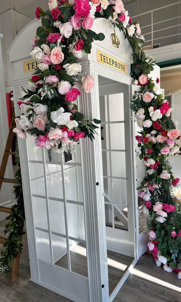 White Telephone Booth Prop – 3 Little Birds Event Planning